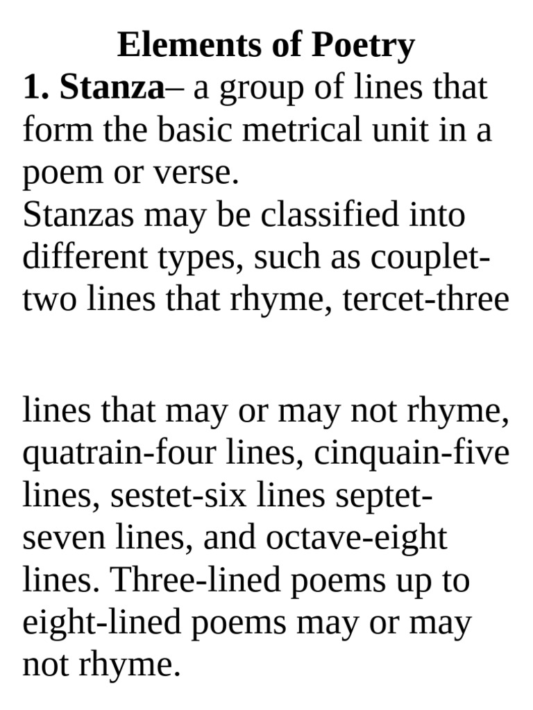 Elements of Poetry | PDF