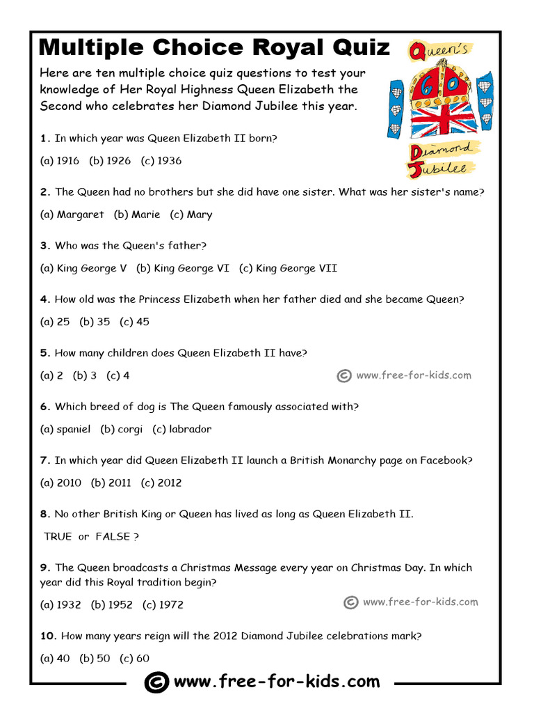 Queen Elizabeth II Trivia Quiz | PDF