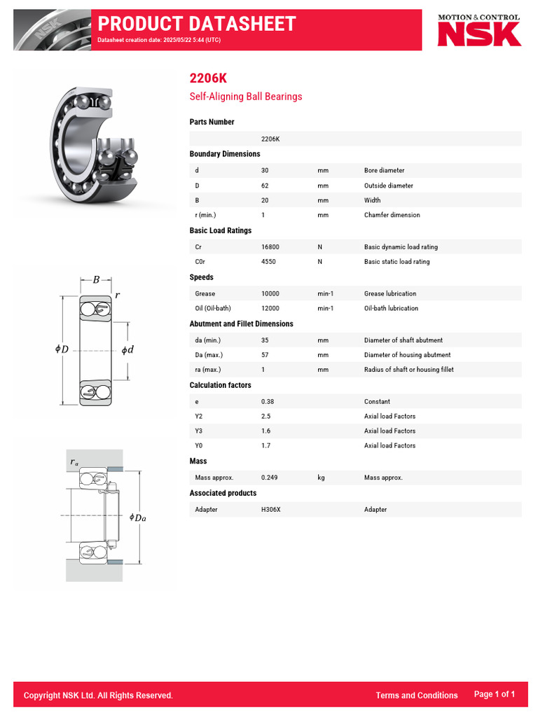 NSK 2206K | PDF | Mechanical Engineering
