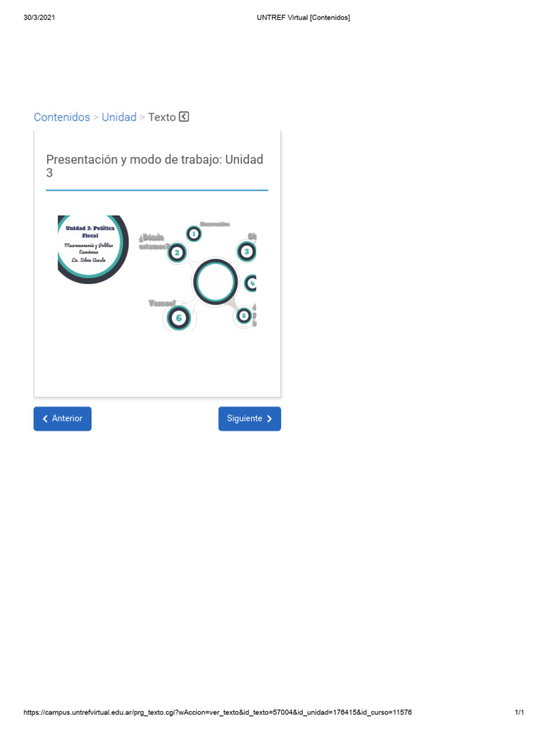 Presentación y Modo de Trabajo - Unidad - UNTREF Virtual - Contenidos | PDF