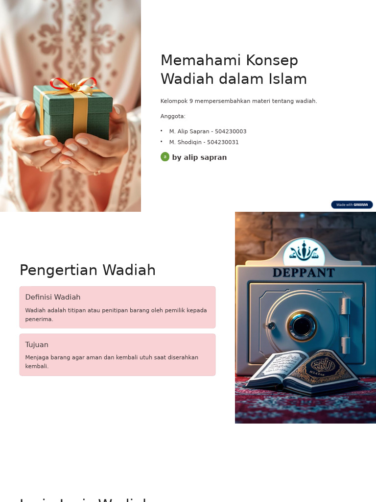 Memahami Konsep Wadiah Dalam Islam | PDF