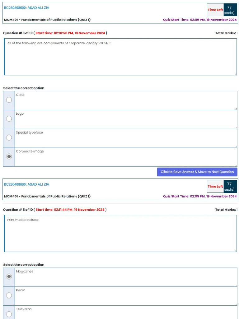 Fundamentals of Public Relations Quiz 1 Midterm | PDF