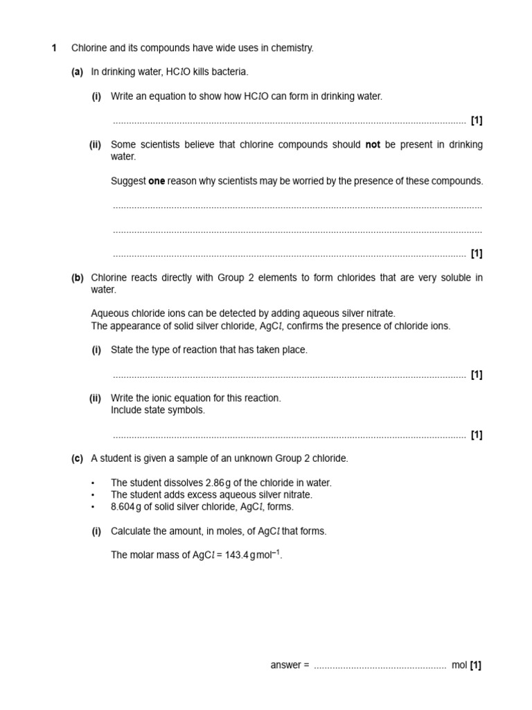 Periodic Table, Group 2 and The Halogens 2 QP | PDF | Salt (Chemistry ...