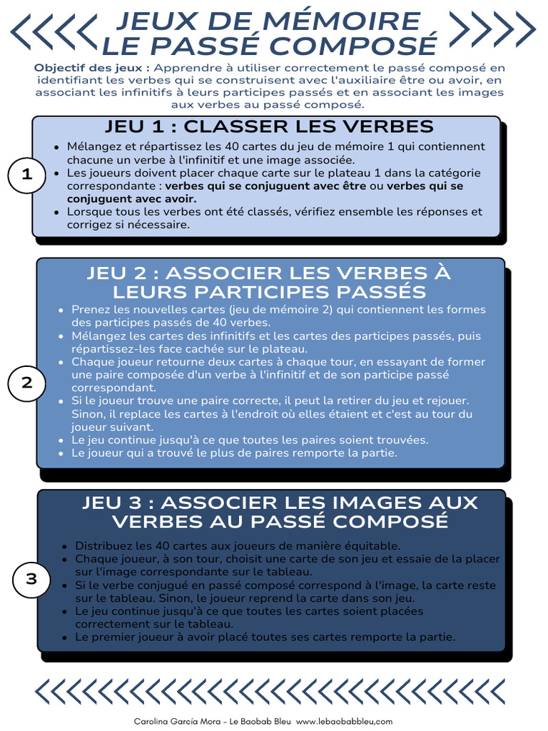 Jeux de mémoire sur le passé composé | PDF