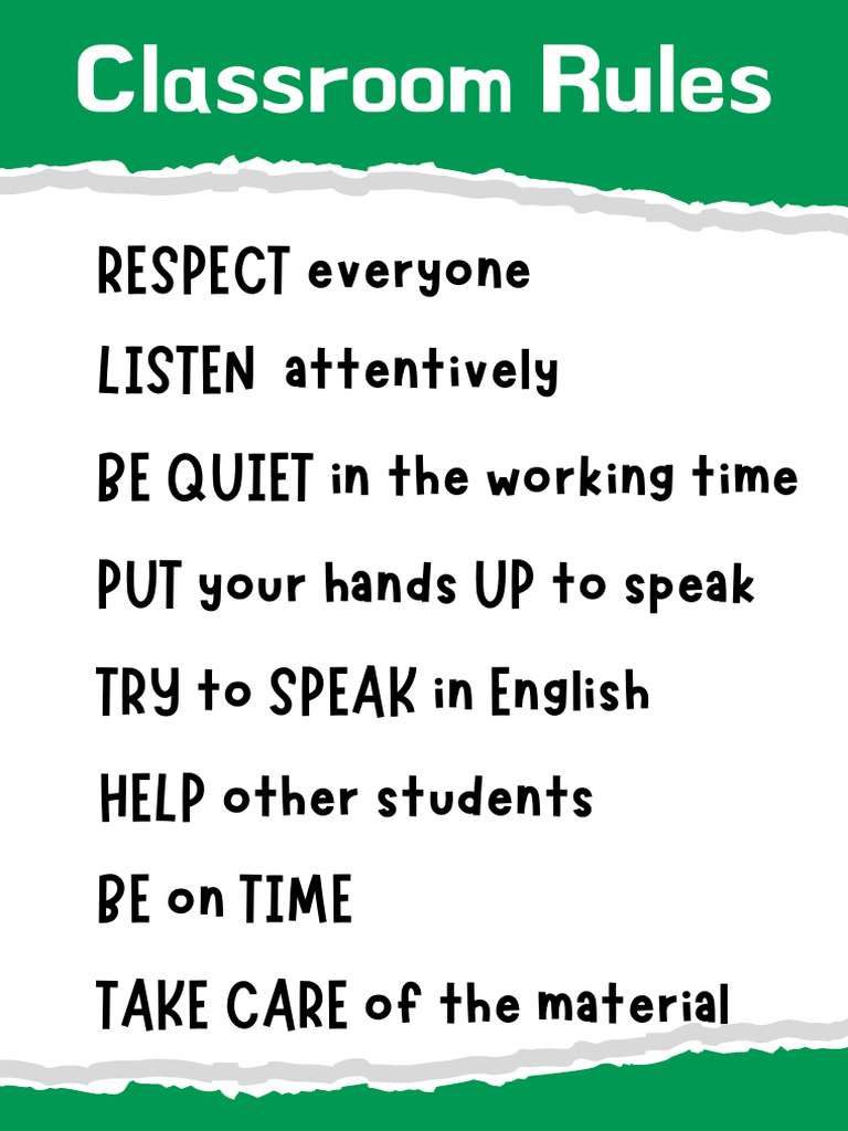 Classroom Rules English | PDF