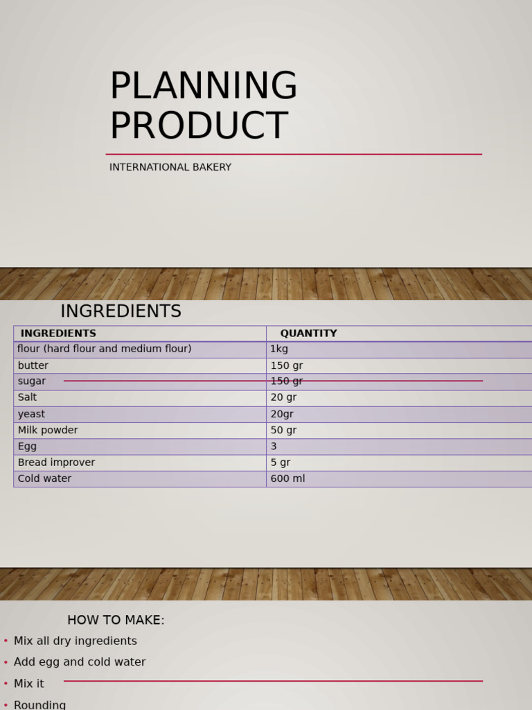 Planning Product BAKERY | PDF