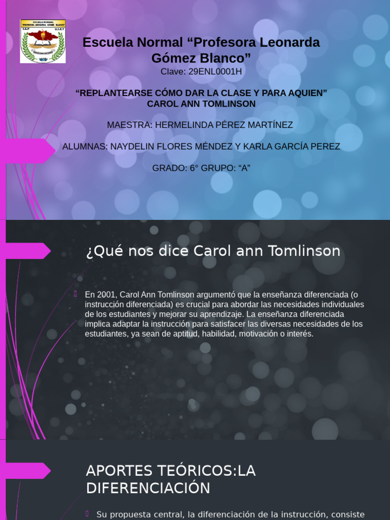 Copia de Carol Ann Tomlinson | PDF | Enseñando | Aprendizaje