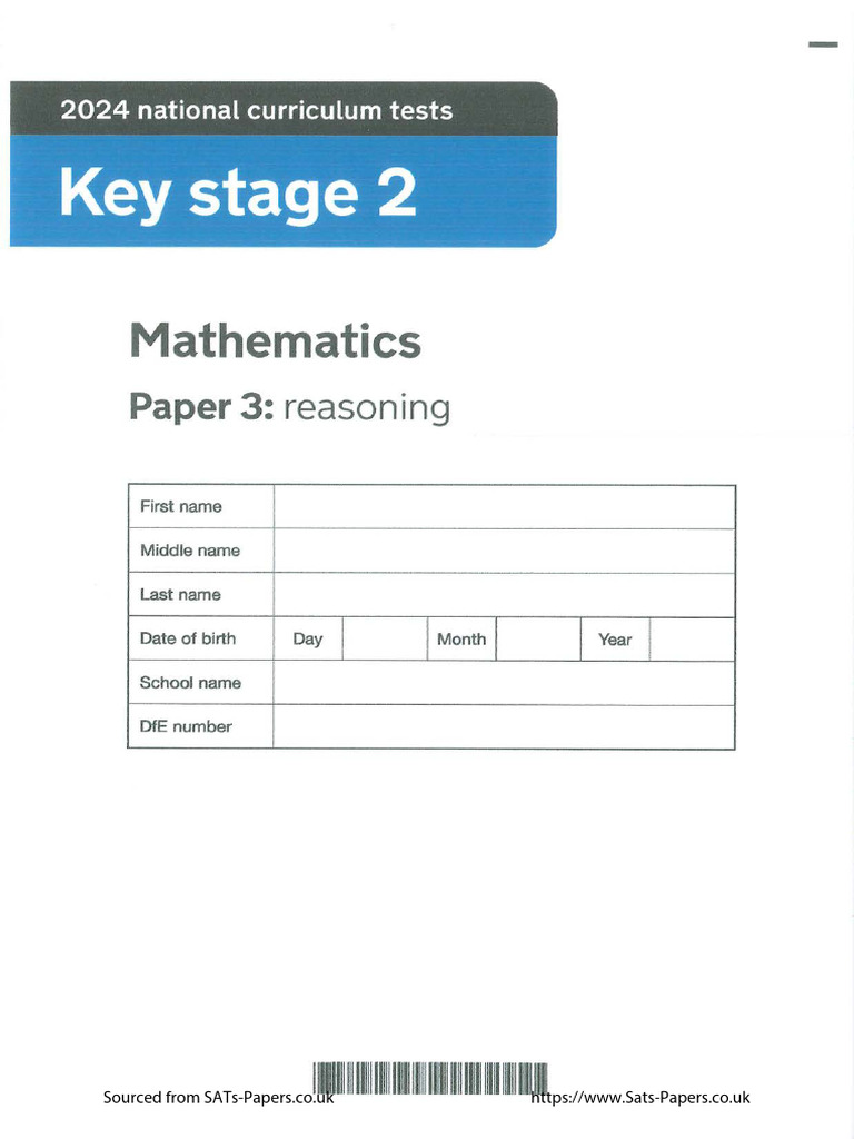 Ks2 Mathematics 2024 Paper 3 Worked Solutions | PDF