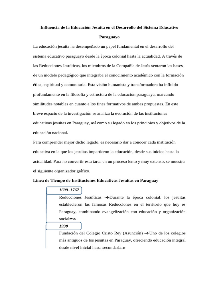 Aportes de la Educación Jesuita en Paraguay | PDF | Paraguay ...