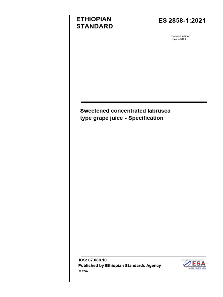 ES 2858-1 2021 - Sweetened Concentrated Labrusca | PDF | Juice | Diet ...
