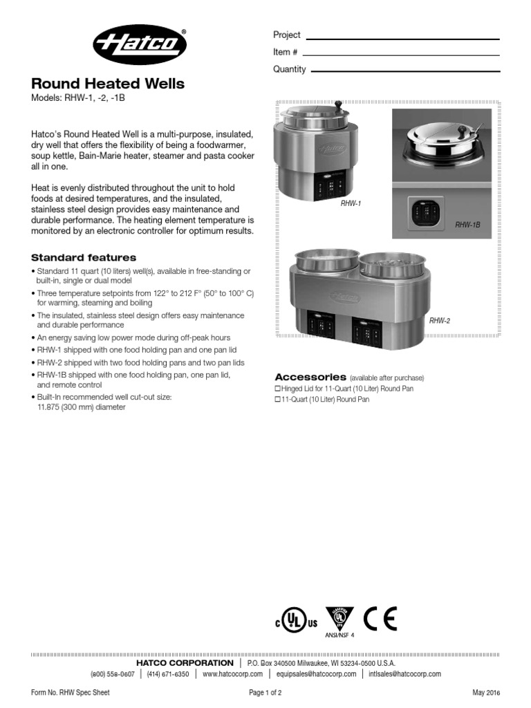 Round Heated Wells: L L L L L | PDF | Cookware And Bakeware ...