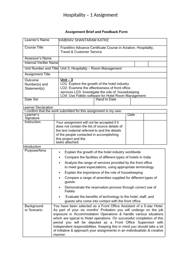 Hotel Management - Hospitality and Reservation (ACAH6) | PDF | Hotel ...