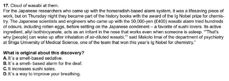 Class 4 - Reading Comprehension Q17 | PDF