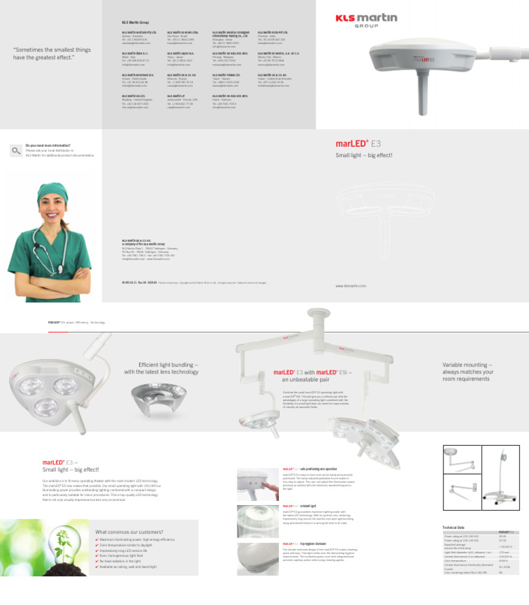 marLED® E3: Compact LED Surgical Light | PDF | Light | Electromagnetic ...