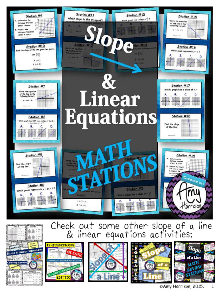 Slope & Linear Equation Stations | PDF | Slope