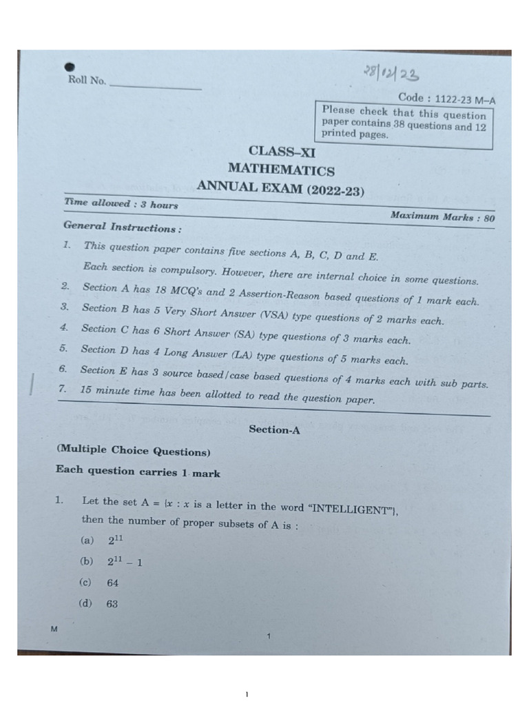 Xi Maths | PDF