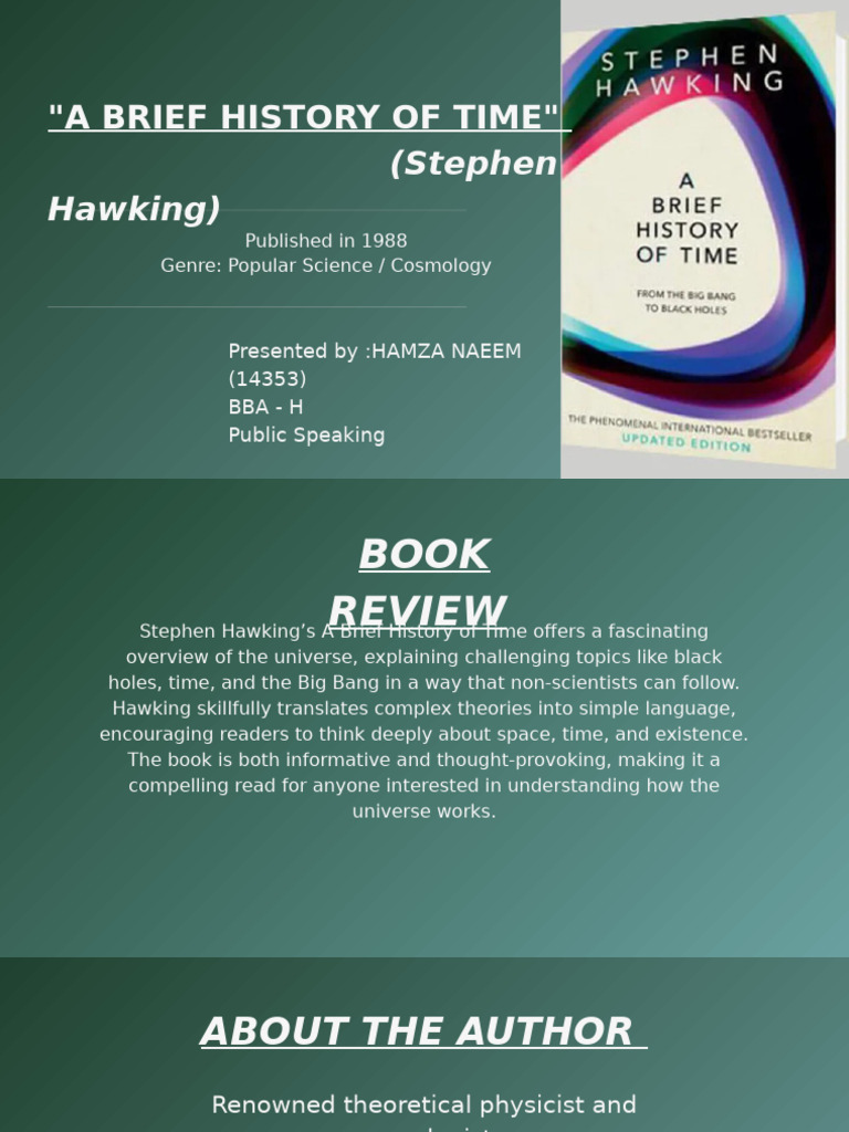 Hamza Naeem PPT New (14353) | PDF | Stephen Hawking | Universe