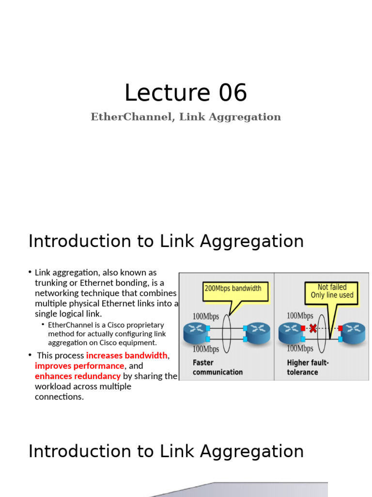 Link Aggregation Lecture 1 | PDF | Computer Network | Port (Computer Networking)