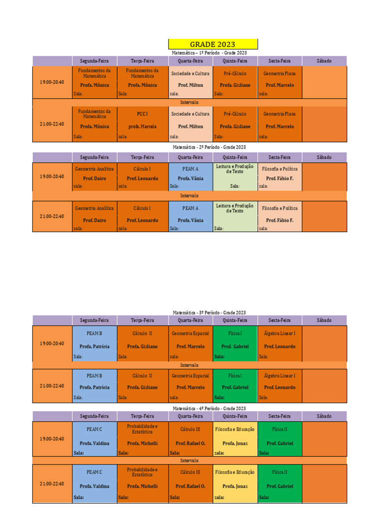 Grade de Matemática 2023 | PDF | Matemática | Geometria