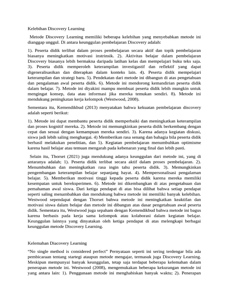 Kelebihan Discovery Learning | PDF