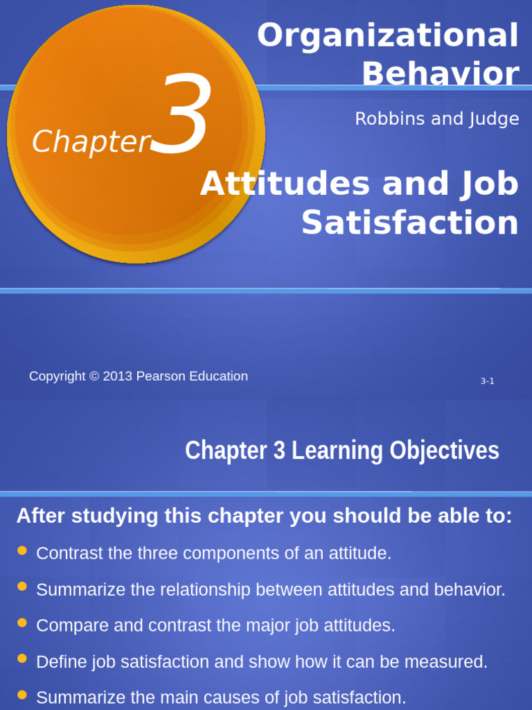 OB - Chapter 3 - Attitudes & Job Satisfaction | PDF | Attitude (Psychology) | Job Satisfaction