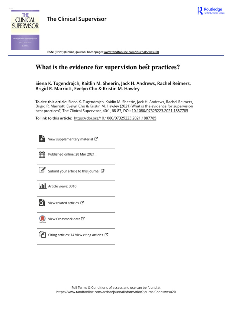 What Is The Evidence For Supervision Best Practices | PDF ...