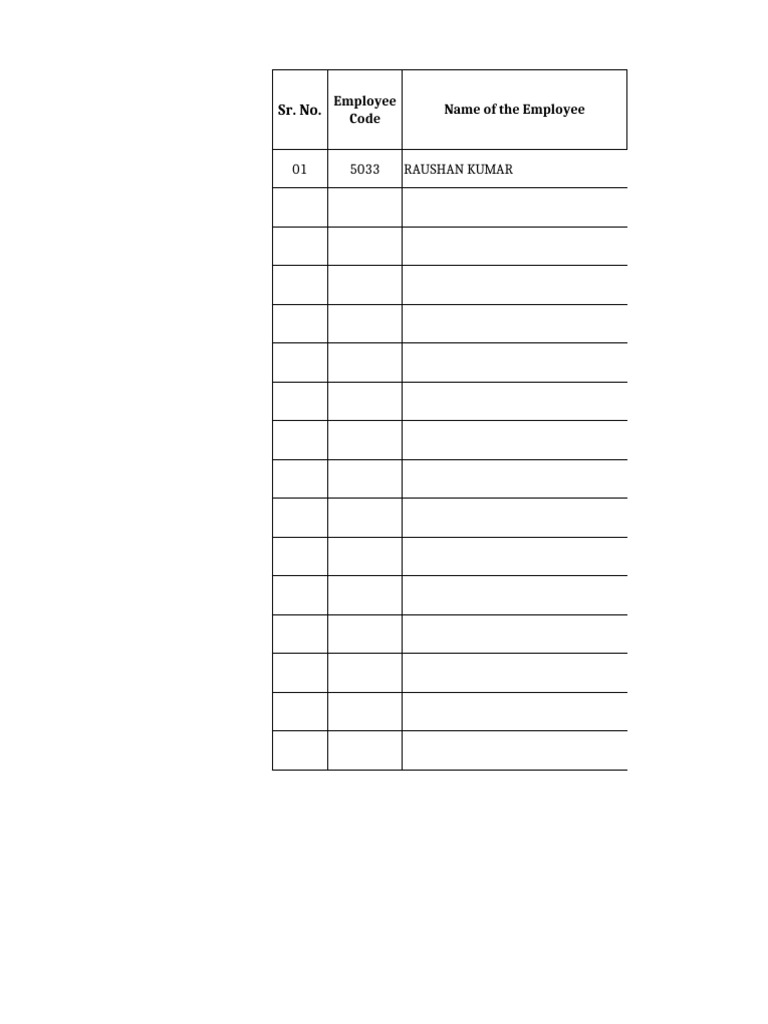 Employee Uniform Measurement Sheet | PDF