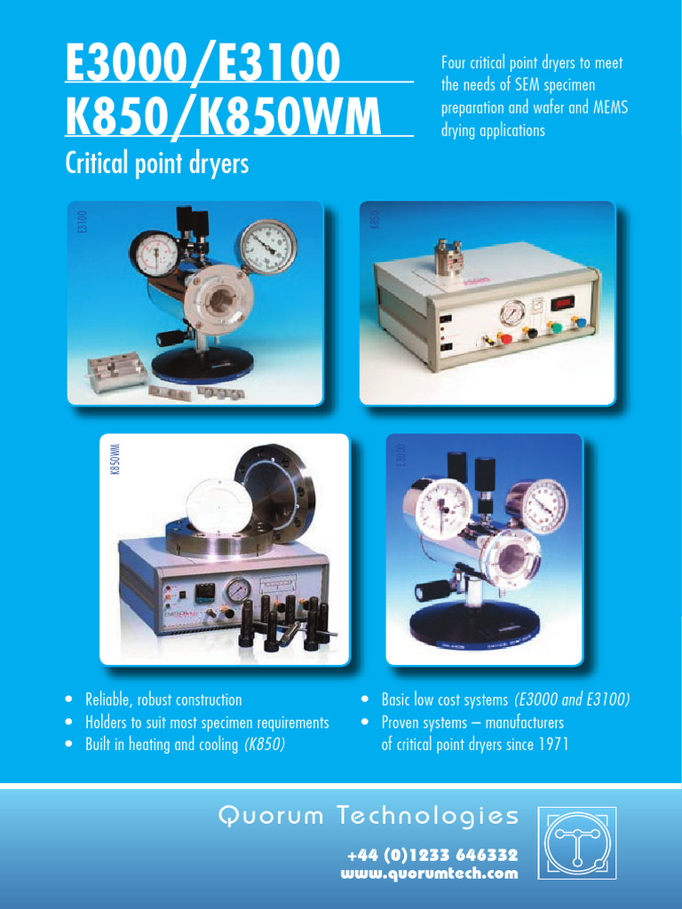Critical Point Dryer Brochure | PDF | Carbon Dioxide | Liquids