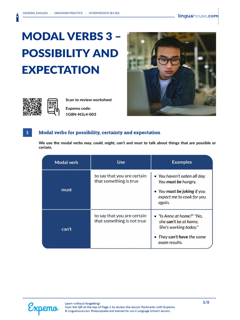 Modal Verbs 3 Possibility and Expectation British English Student B1 B2 | PDF