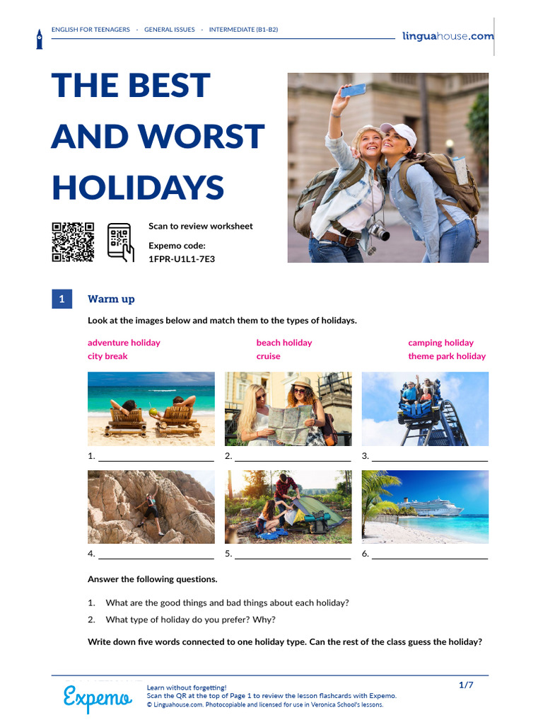 The Best and Worst Holidays British English Student B1 B2 | PDF