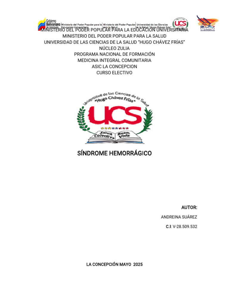 Andreina Suárez Curso Electivo | PDF | Coagulación | Sangrado