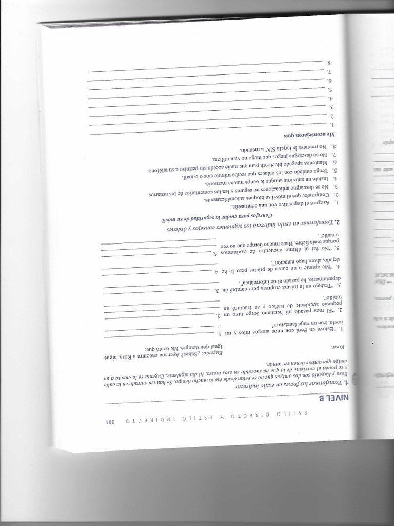 Ejerc. Estilo Indirecto 4 | PDF