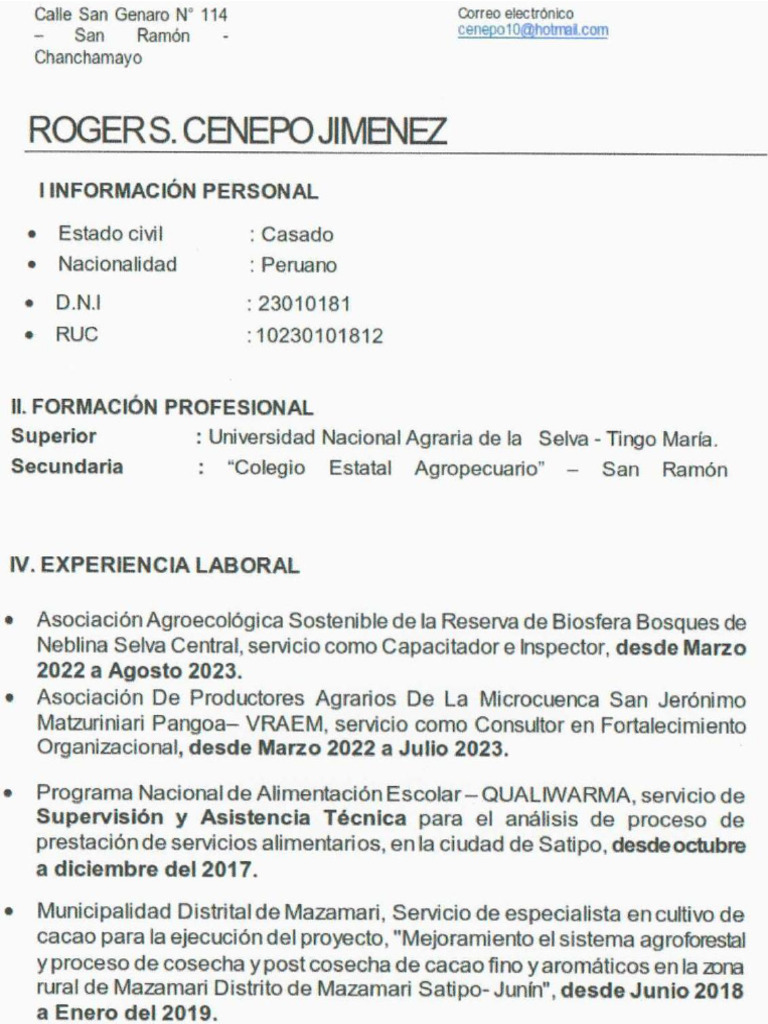 CV Roger | PDF