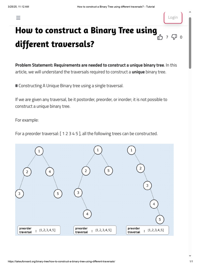 Construct A Binary Tree Using Traversals | PDF | Algorithms | Algorithms And Data Structures