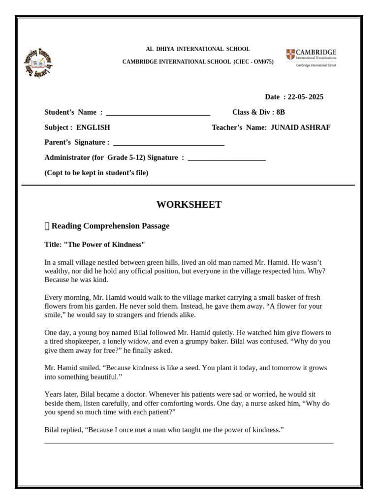 Grade 8b Homework Worksheet 22. 05. 2025 | PDF