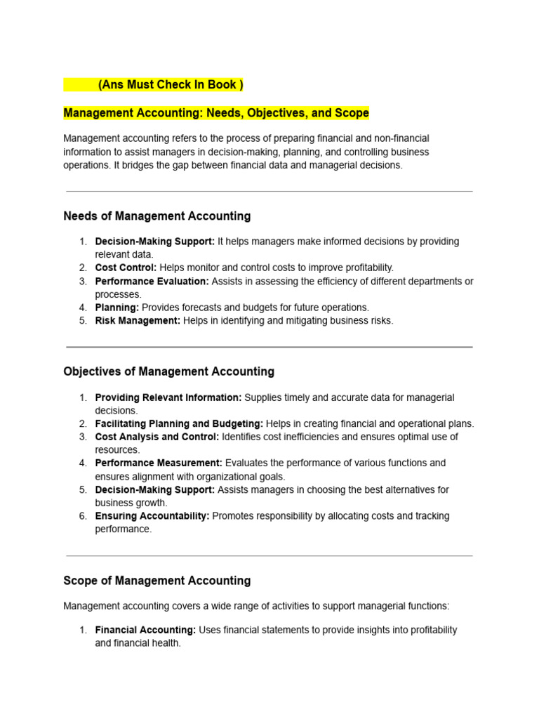 Management Accounting Essentials Explained | PDF | Management ...