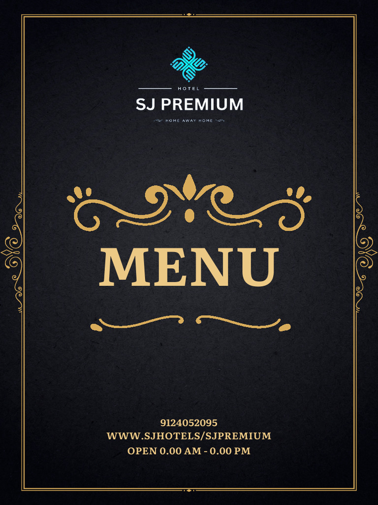 Dark Blue and Gold Elegant Restaurant Menu | PDF