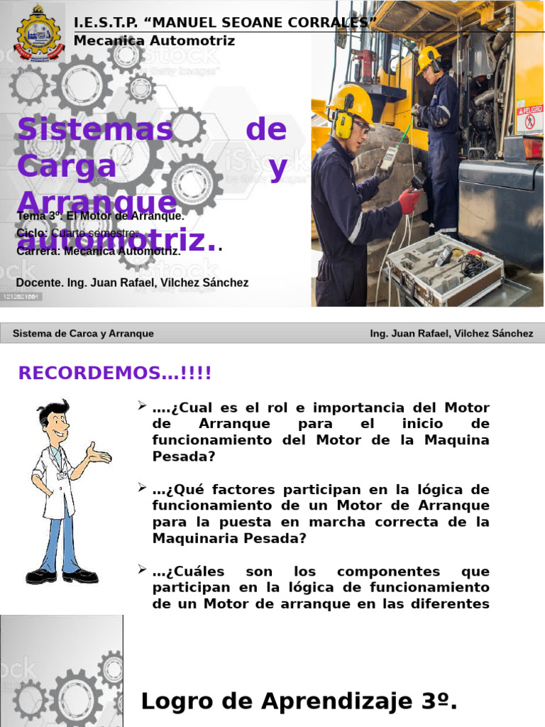 Clase 3º. El Motor de Arranque | PDF | Motor eléctrico | Motores