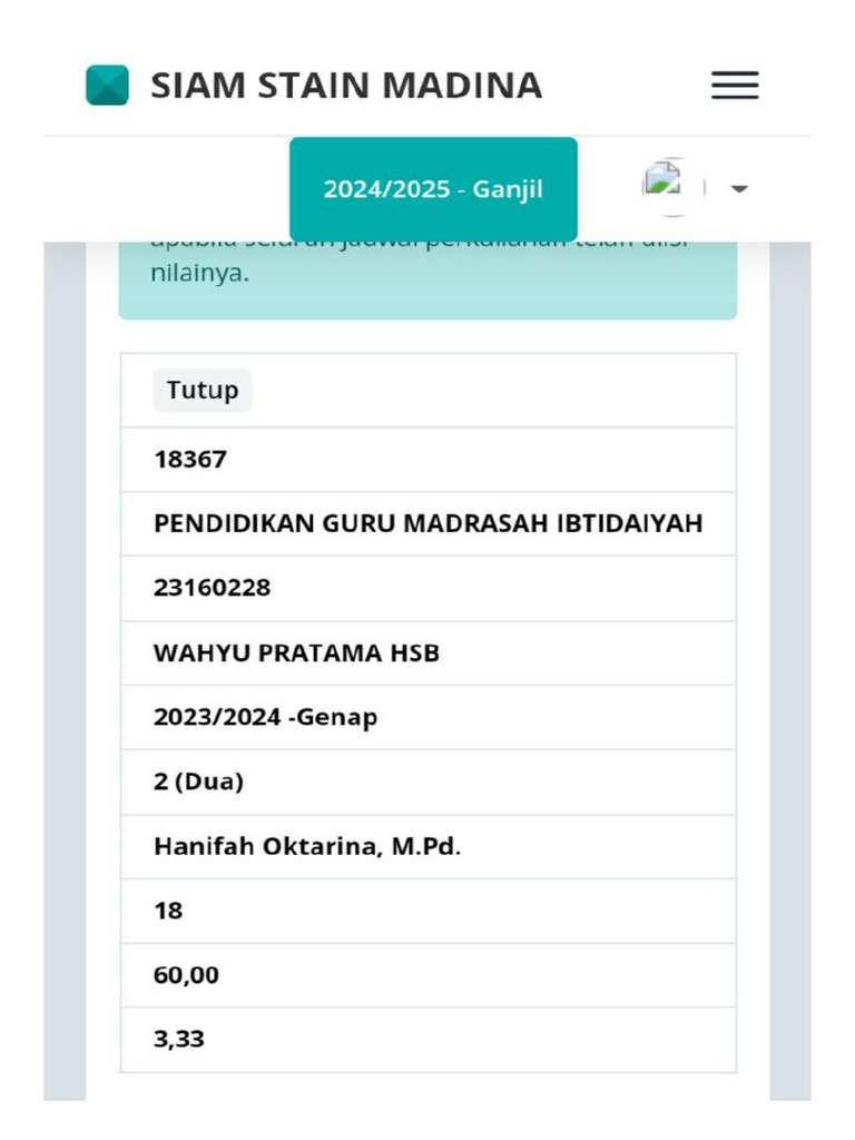 Tranksip Nilai Wahyu Pratama HSB | PDF