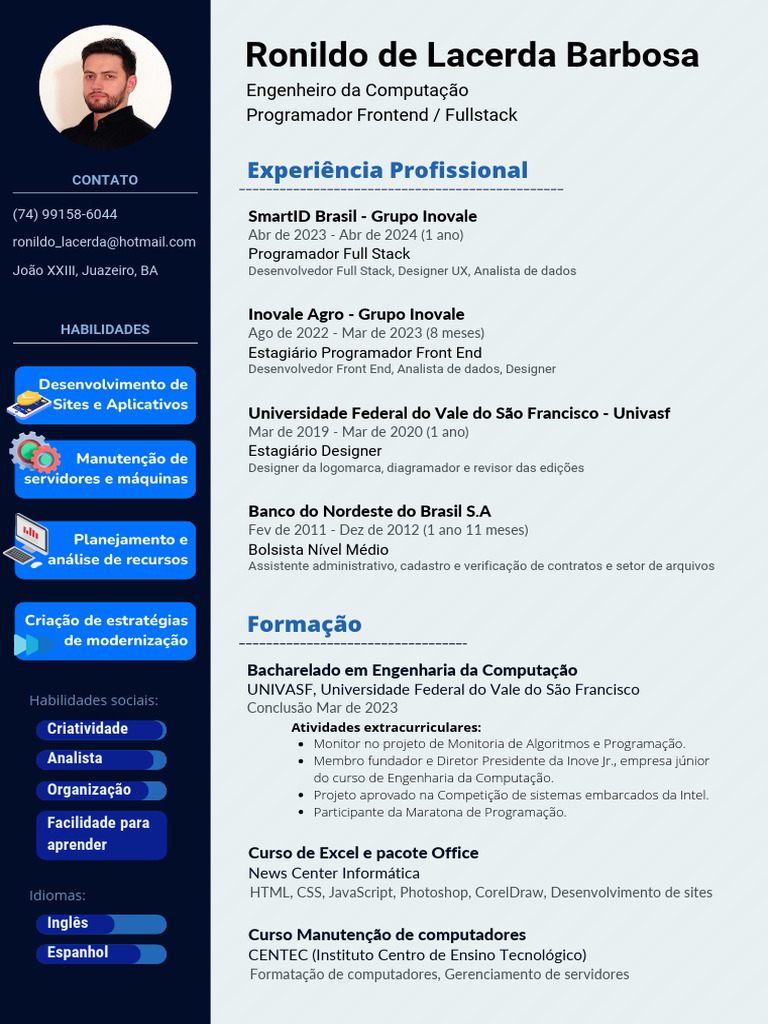 Perfil Profissional de Ronildo Lacerda | PDF | Engenharia da Computação ...