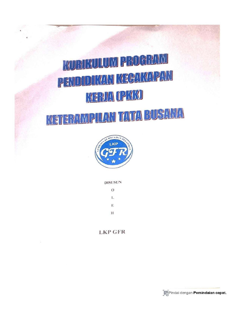 Kurikulum PKK GFR 2025 | PDF