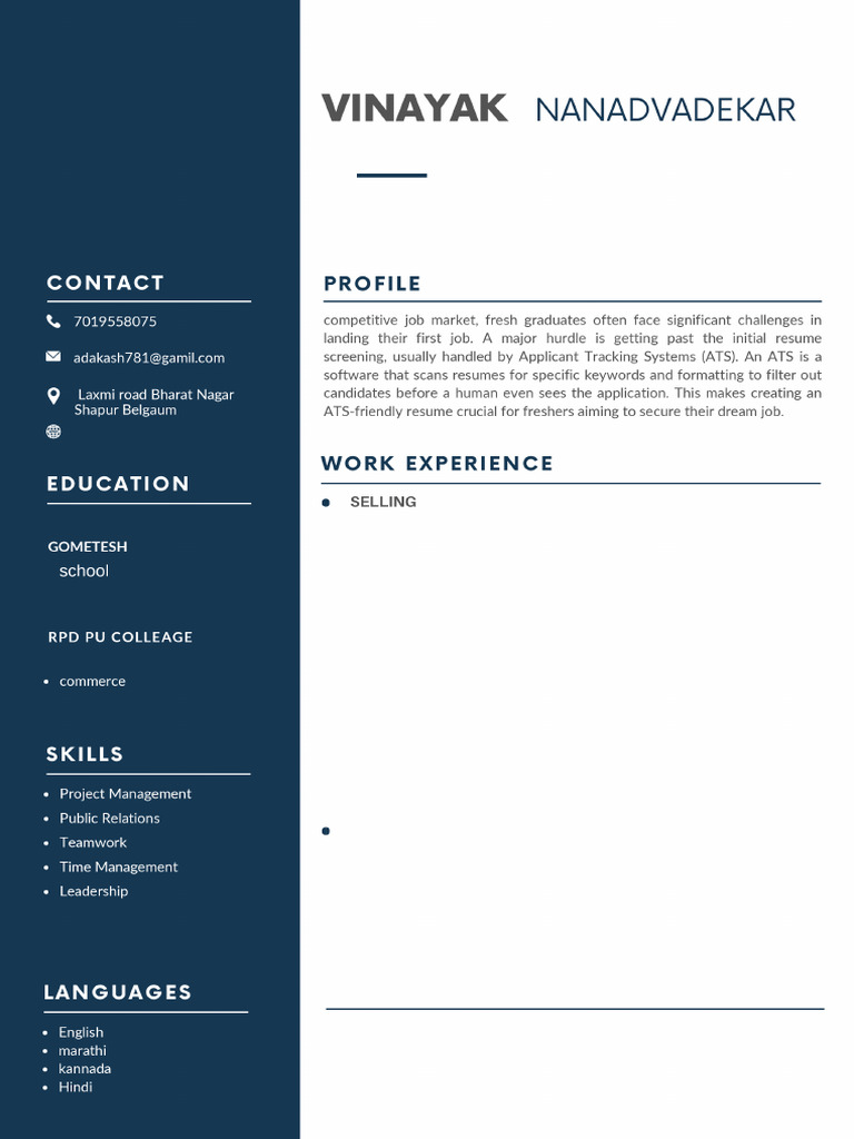 Blue Simple Professional CV Resume. | PDF