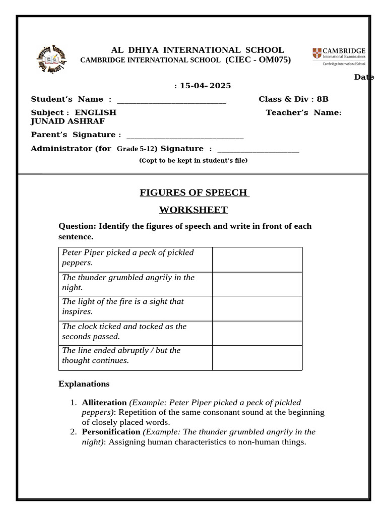 Grade 8B Homework Sheet 15. 04. 2025 | PDF