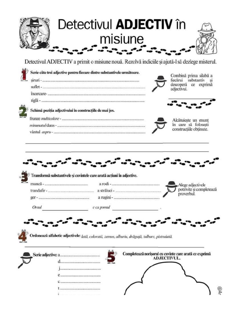 Fișă de Lucru - Adjectivul VII | PDF
