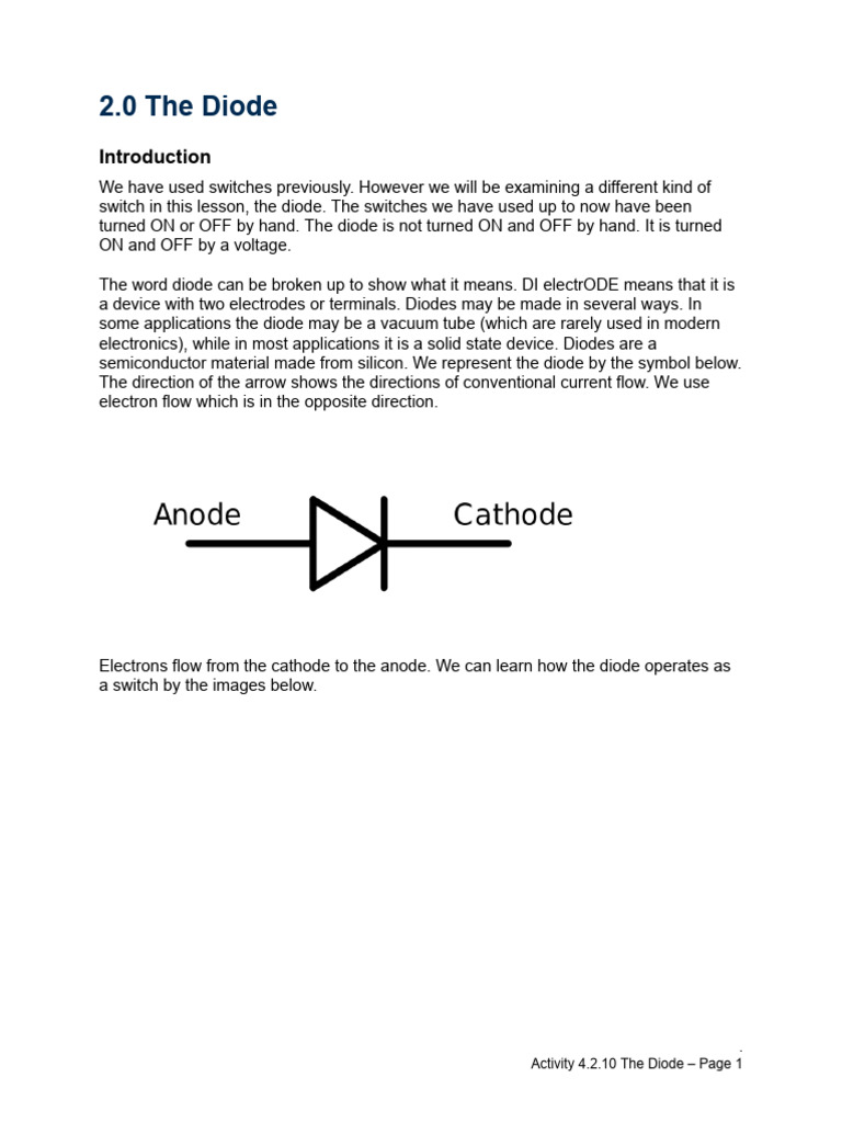 Understanding Diodes in Circuits | PDF | Diode | Anode