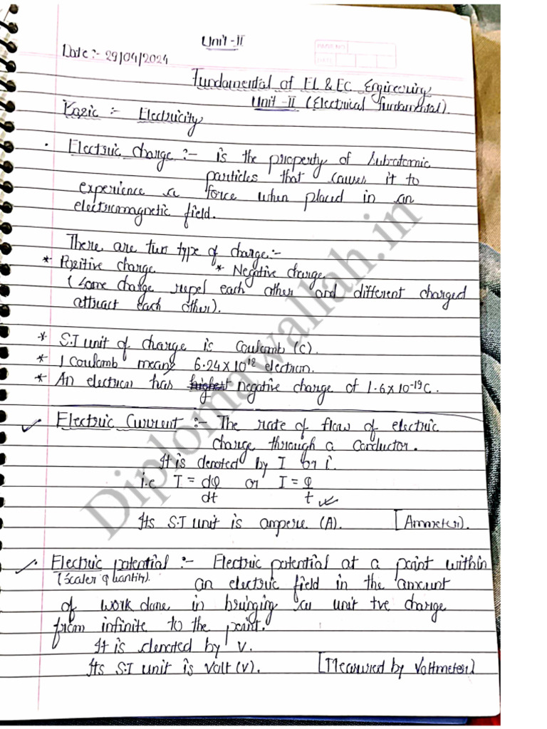 FEEE (UNIT 02) Handwritten Notes | PDF