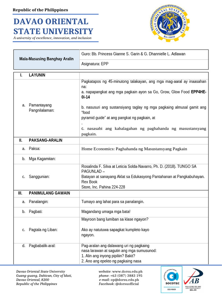 EPP Lessonplan | PDF