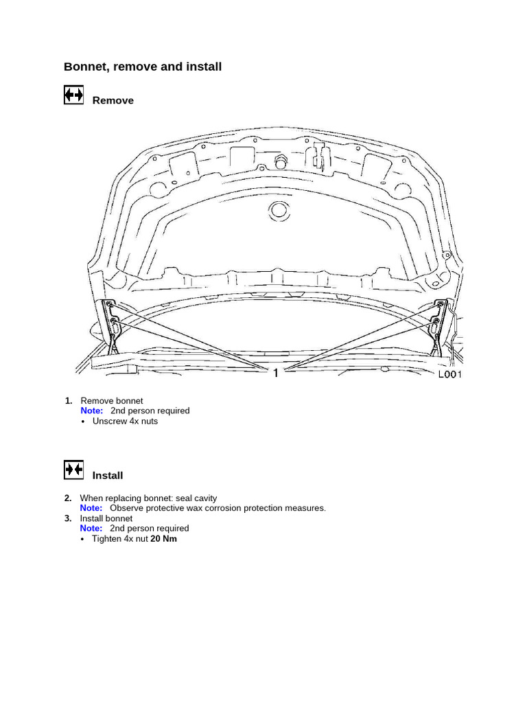 Bonnet Removal and Installation Guide | PDF