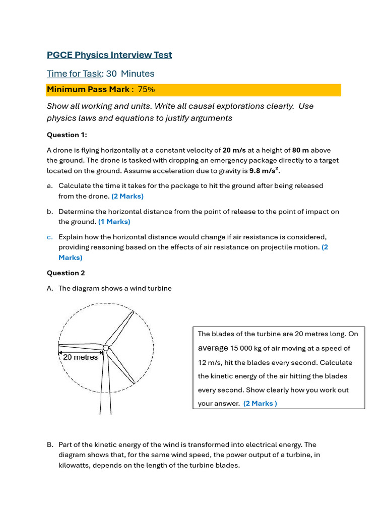 PGCE Physics Interview Test Questions | PDF | Applied And ...