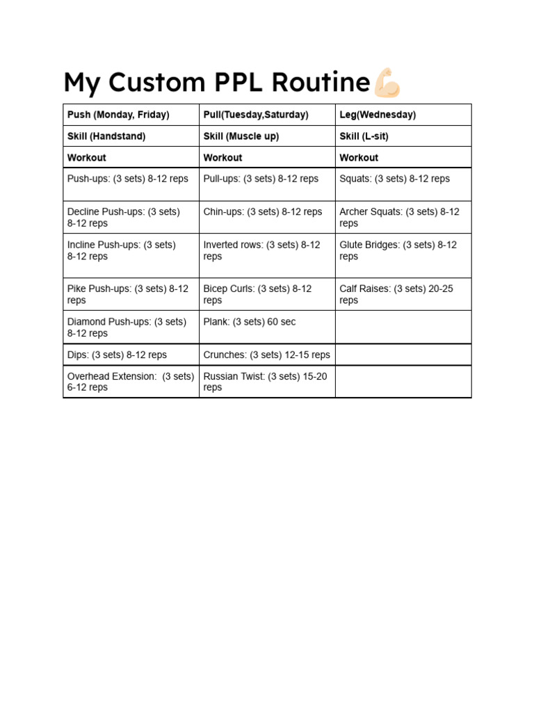 My Custom PPL Routine?? | PDF